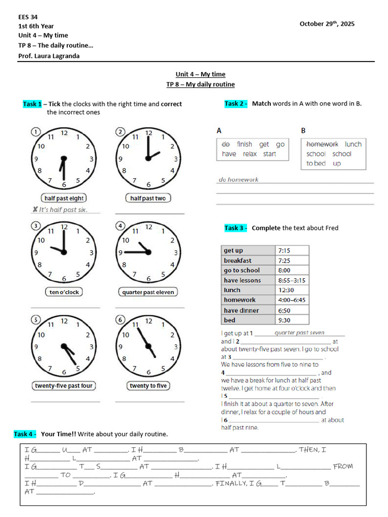 TP 8 - My Daily Routine | PDF