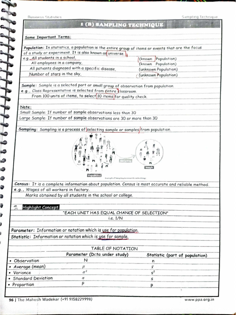 Sampling Techniques Notes | PDF