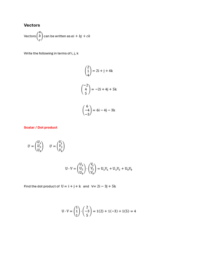 Vectors and Limits Notes | PDF | Differential Geometry | Mathematical ...