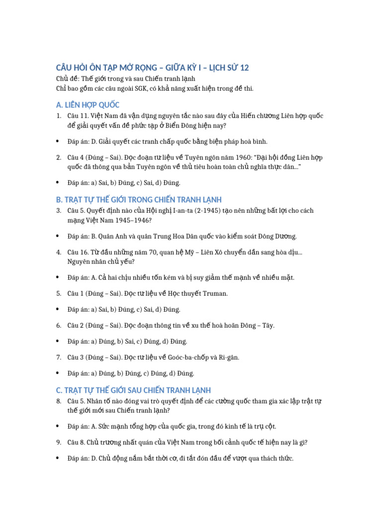 Cau Hoi Mo Rong GK1 LS12 | PDF