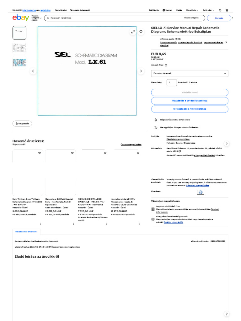 SIEL LX-61 Service Manual Repair Schematic Diagrams Schema Elettrico ...
