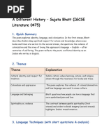 Sujata Bhatt's "A Different History" Analysis | PDF