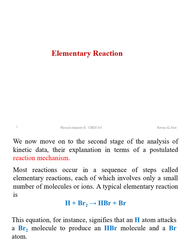 Understanding Elementary Reactions | PDF | Chemical Reactions ...
