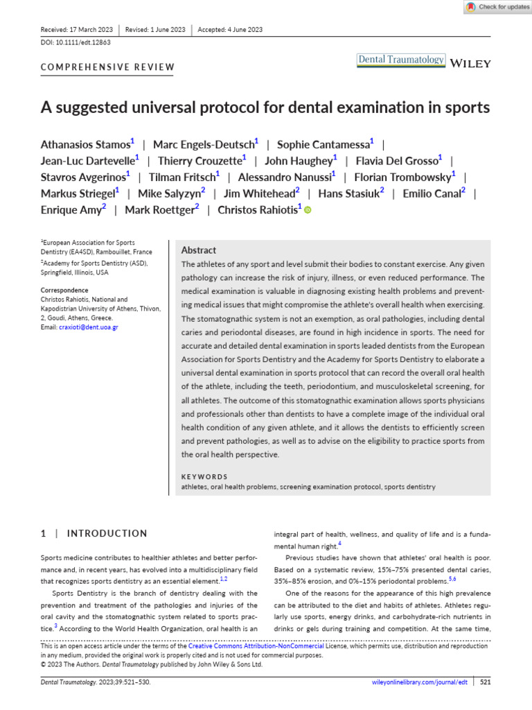 Dental Traumatology - 2023 - Stamos - A Suggested Universal Protocol ...