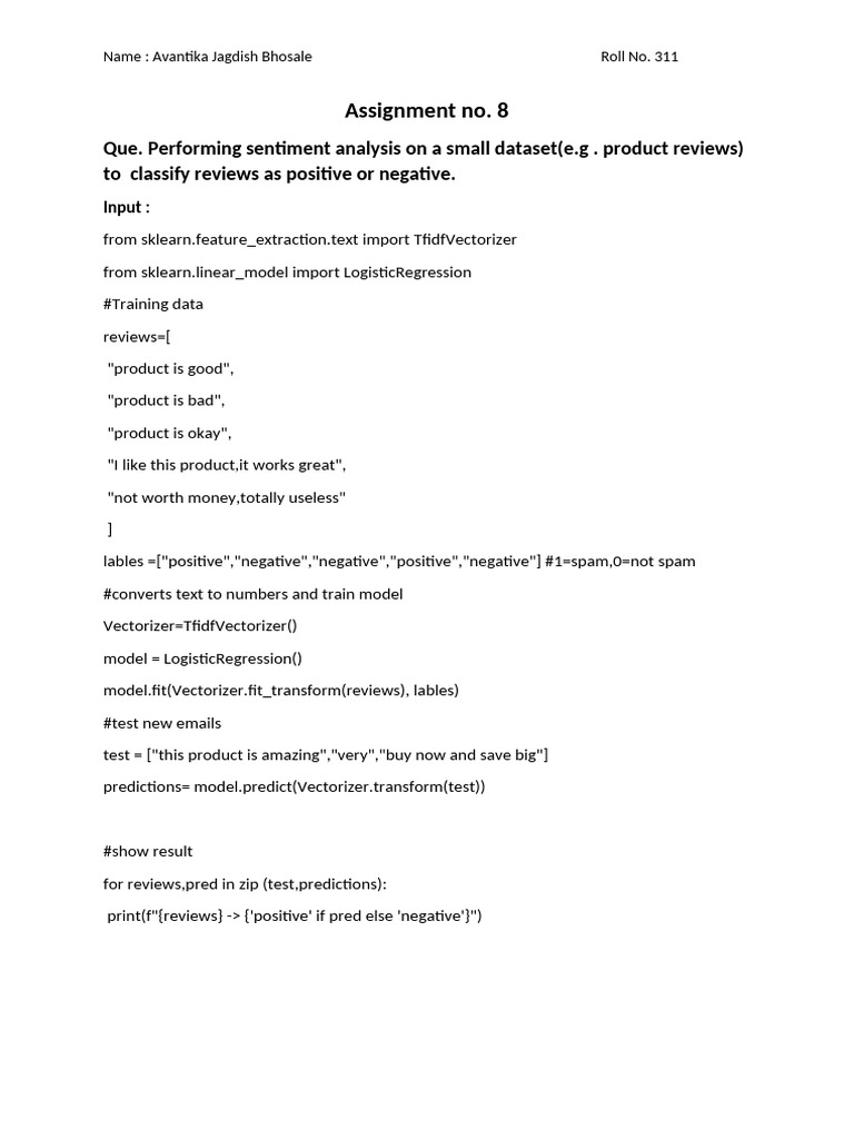 Sentiment Analysis of Product Reviews | PDF