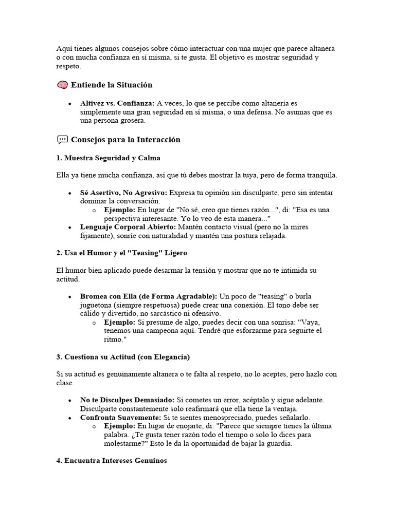 Aquí Tienes Algunos Consejos Sobre Cómo Interactuar Con Una Mujer Que ...
