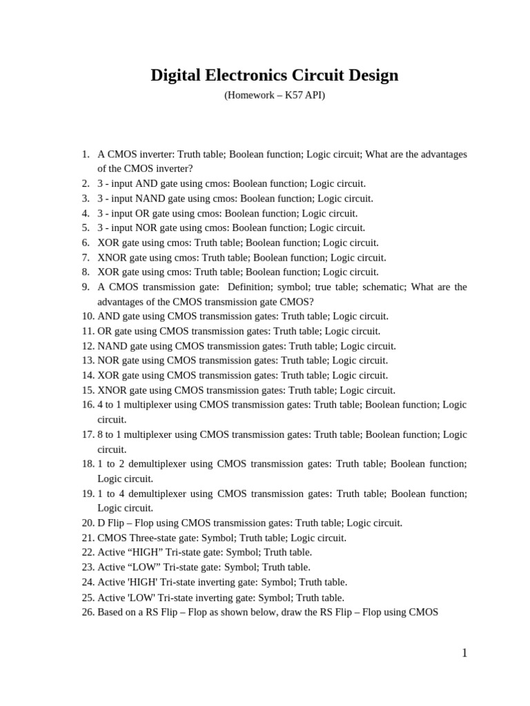 Digital Electronics Circuit Design | PDF | Logic Gate | Random Access Memory