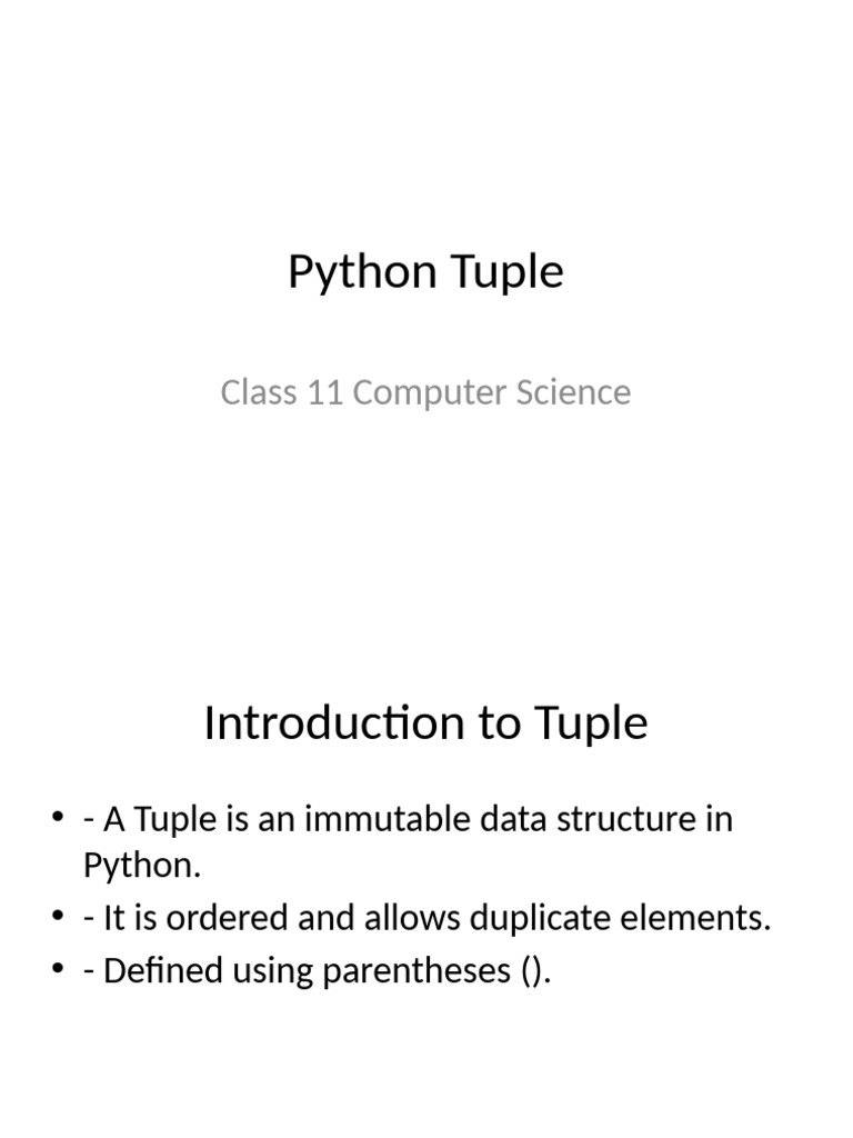 Python Tuple Presentation | PDF