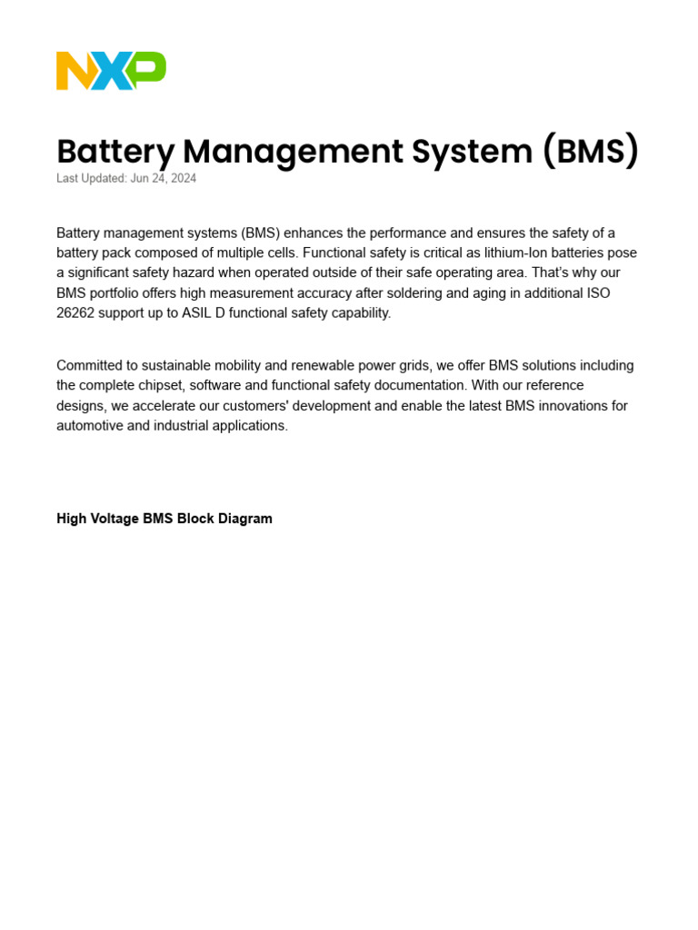 Batterymanagementsystembms Battery Management System | PDF | Microcontroller | Electronics