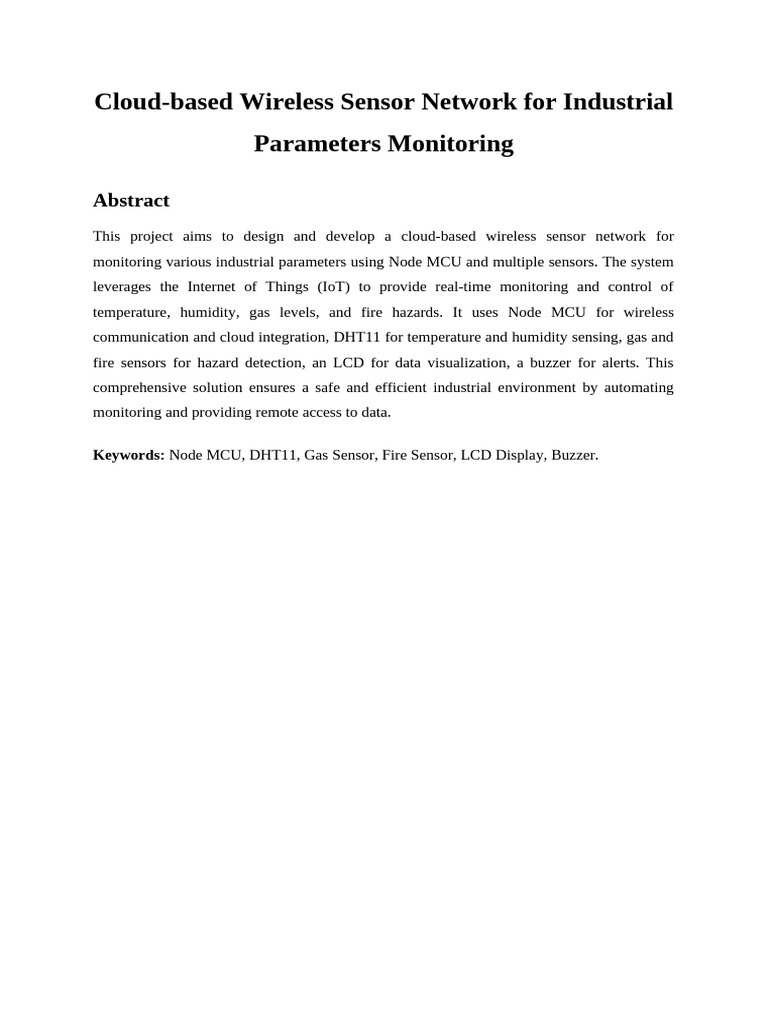 Cloud-Based Industrial Sensor Network | PDF | Embedded System ...