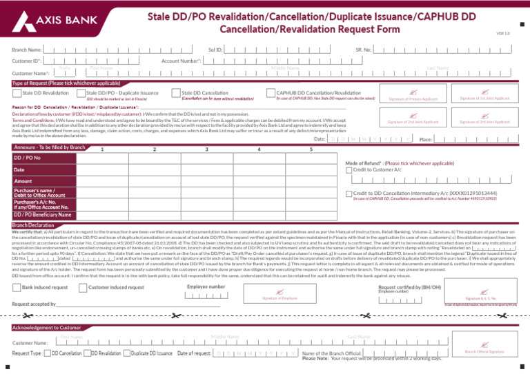 Stale DD Po Revalidation Cancellation Duplicate Issuance Caphub DD Cancellation Revalidation ...