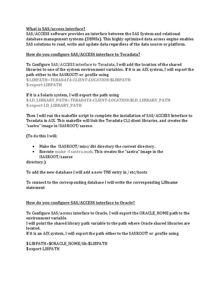 SAS Interview FAQ's | PDF | Sas (Software) | Oracle Database