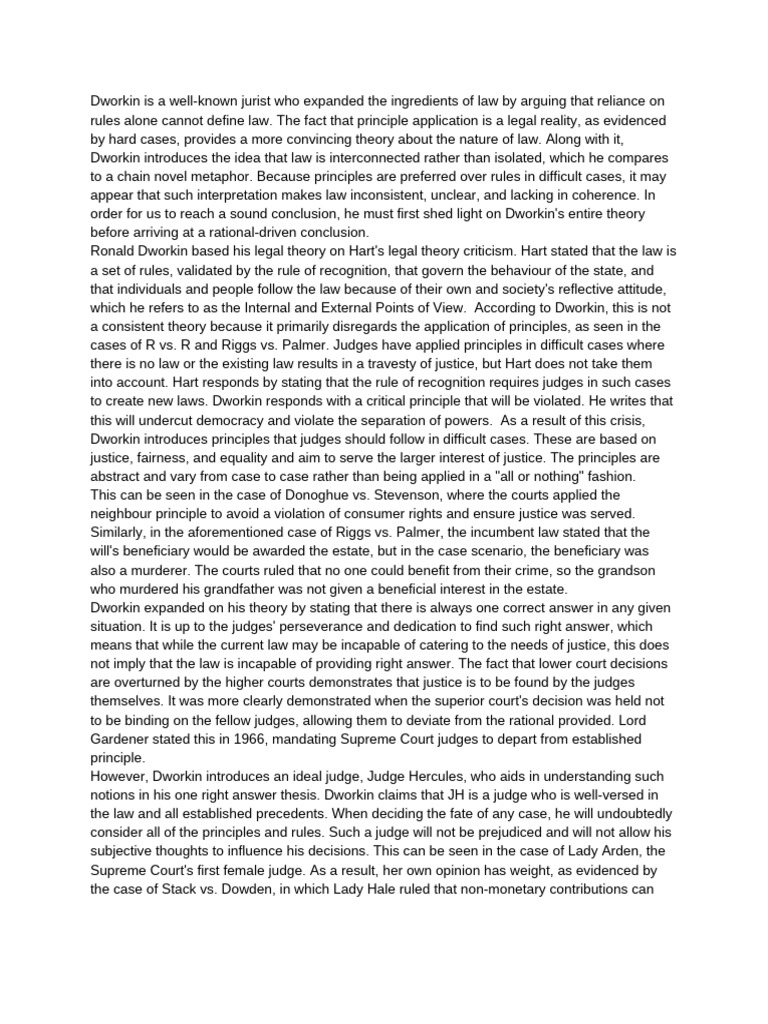 Dworkin judge | PDF | Jurisprudence | Justice