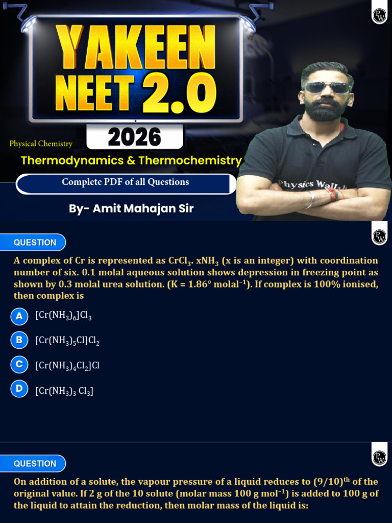 Thermodynamics and Thermochemistry Complete PDF of All Ques | PDF ...