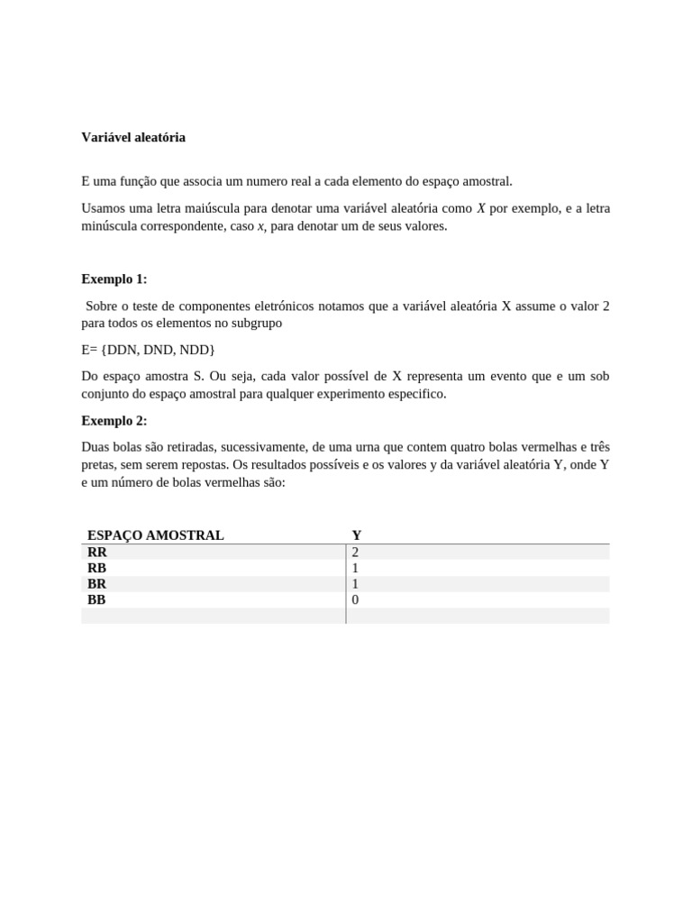 estatistica | PDF | Variável aleatória | Matemática
