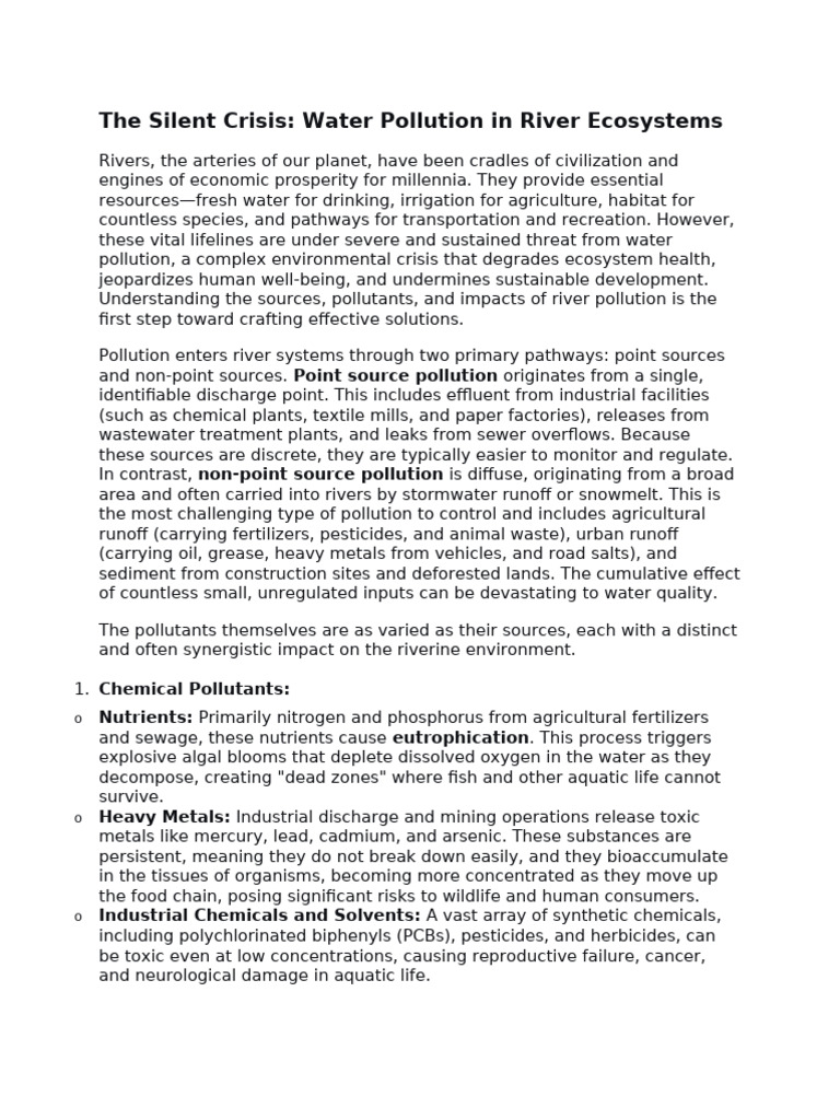 Water Pollution Crisis in Rivers | PDF | Water Pollution | River