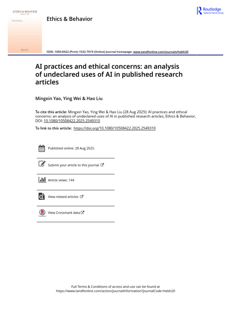AI Practices and Ethical Concerns An Analysis of Undeclared Uses of AI ...