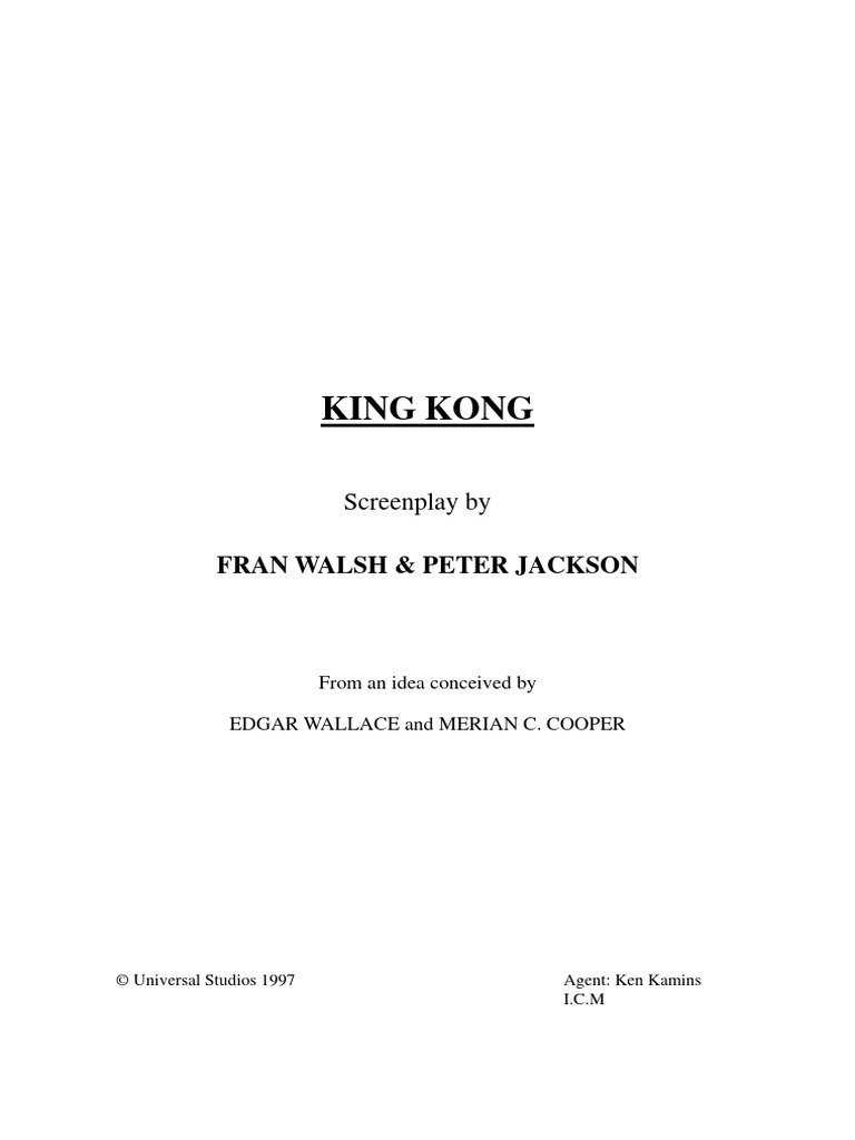 King Kong (Fran Walsh & Peter Jackson) (C. 1997) (Scan) | PDF
