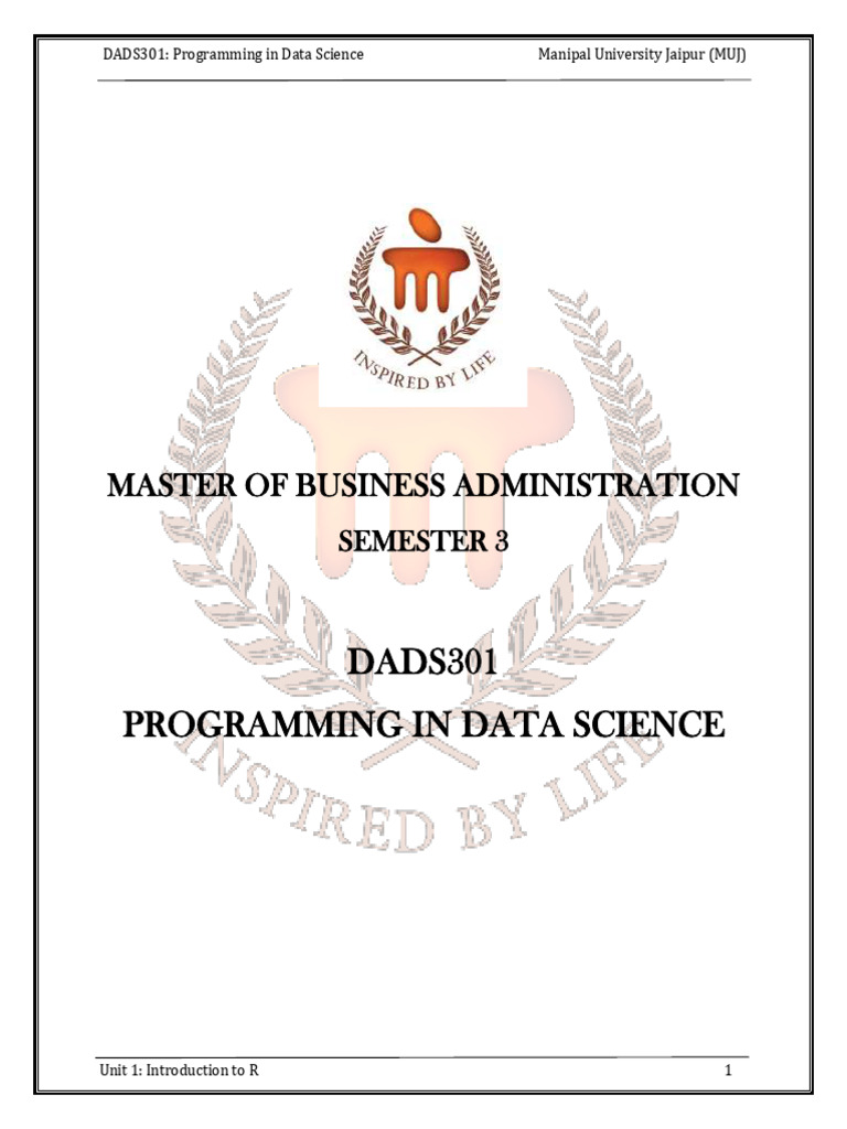 DADS301 - Programming in Data Science | PDF | Data Type | Computer Programming
