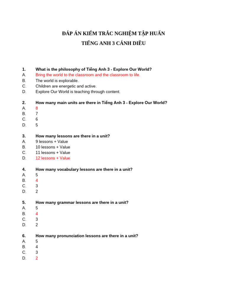 Tiếng Anh 3 | PDF | Learning