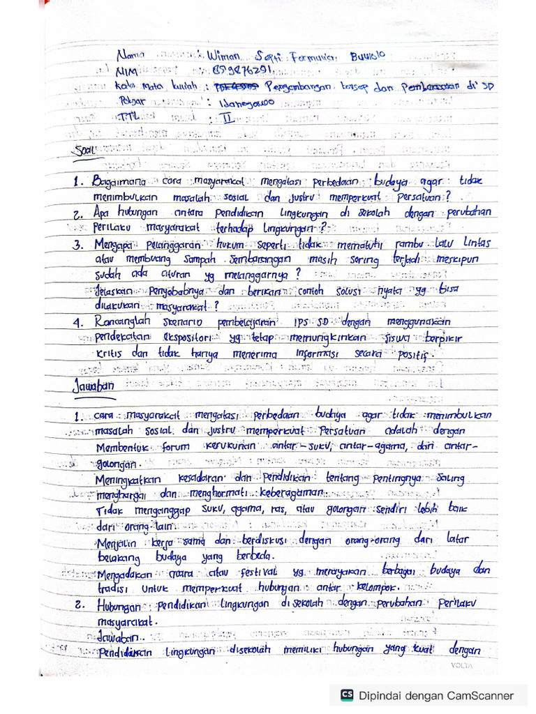 TTL 2 Pengembangan Konsep Dan Pembelajaran Di SD | PDF