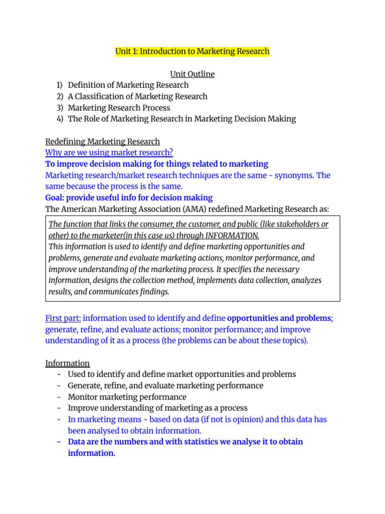 MRT U1 | PDF | Marketing | Marketing Research