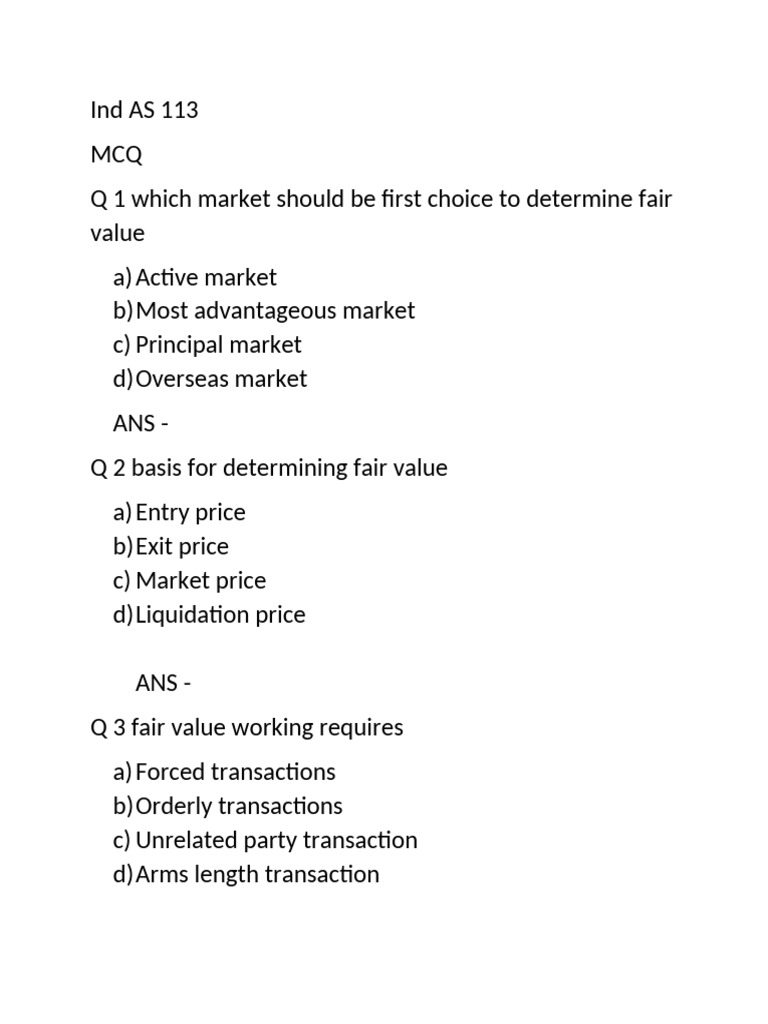 Indas 113 MCQ | PDF