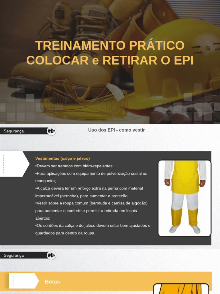 NR06 - Treinamento Uso de EPI Colocacao e Retirada - 2023 | PDF | Roupas
