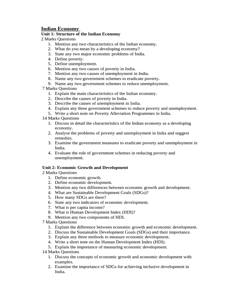 SYBA Sem-3 Imp Questions | PDF | Taxes | Government Spending