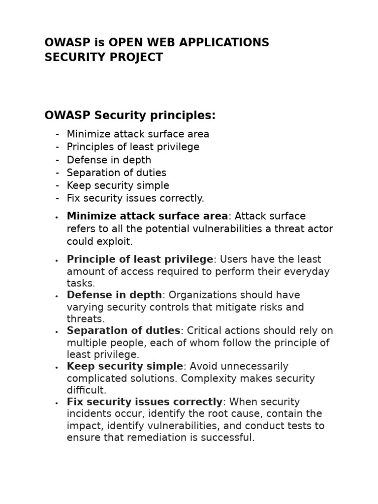 OWASP Security Principles | PDF
