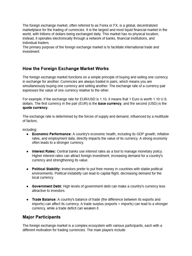 Understanding the Foreign Exchange Market | PDF | Foreign Exchange ...