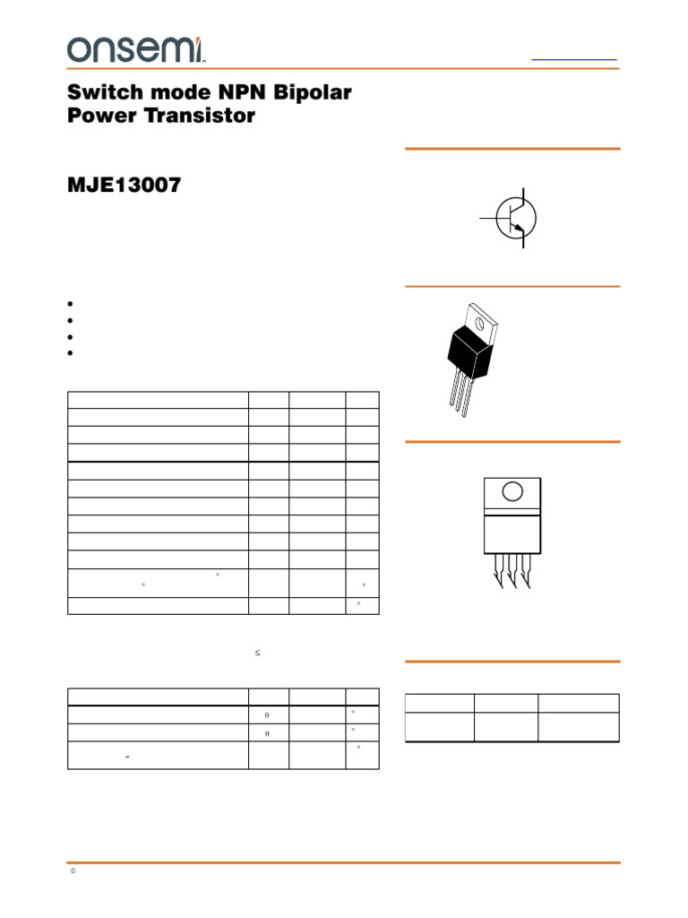 Mje13007 D PDF | PDF | Bipolar Junction Transistor | Electrical Engineering