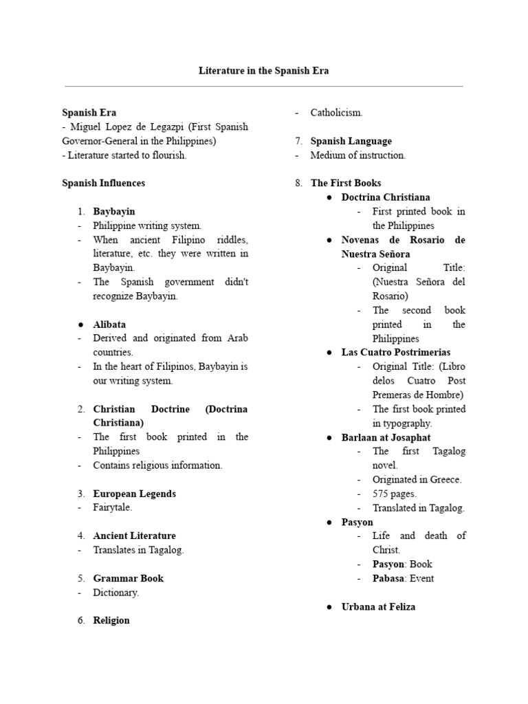 Spanish Era Literature in the Philippines | PDF | Tagalog Language ...