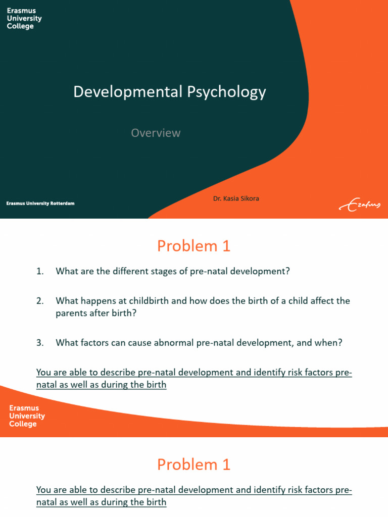 Lecture Examoverview 2025 | PDF | Child Development | Attachment Theory