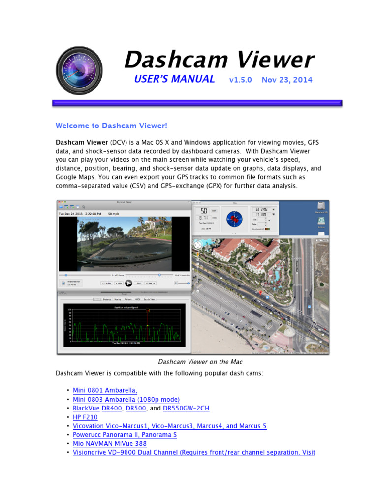 Dashcam Viewer Users Manual | PDF | Global Positioning System ...