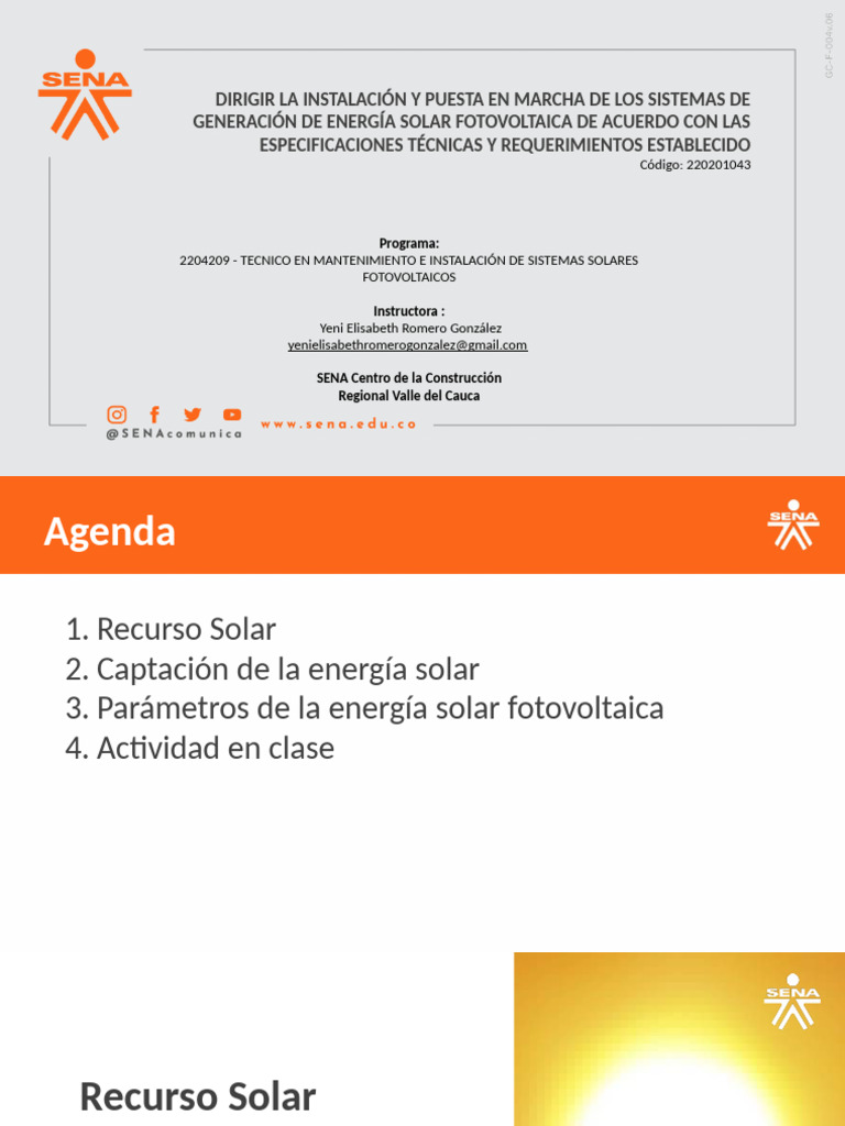 Clase No 1. Recurso Solar | PDF | Energía solar | Luz de sol