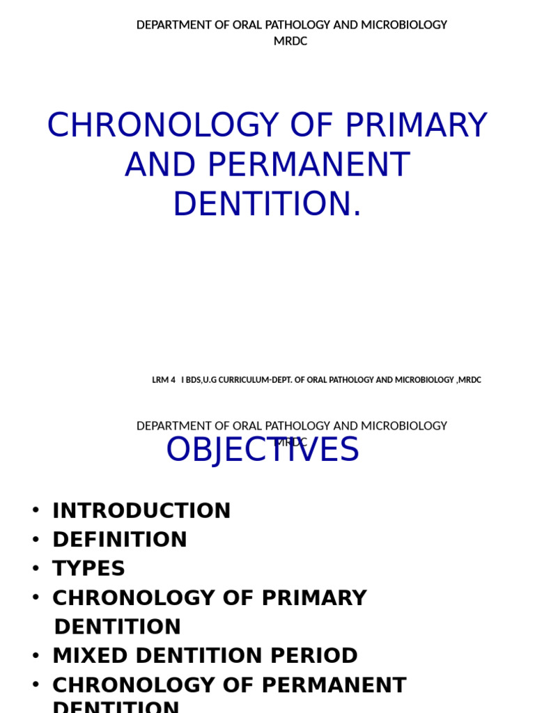 Chronology | PDF | Primate Anatomy | Dental Anatomy