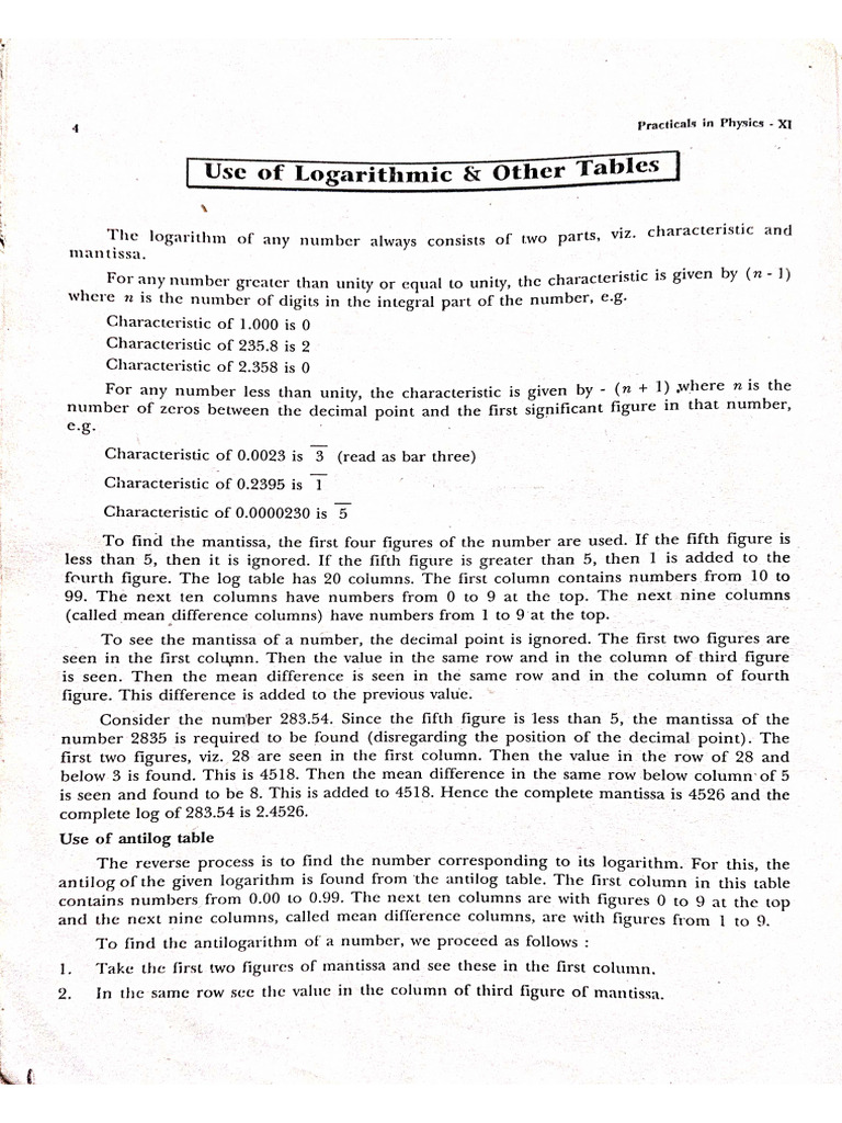 Physics Logarithm | PDF