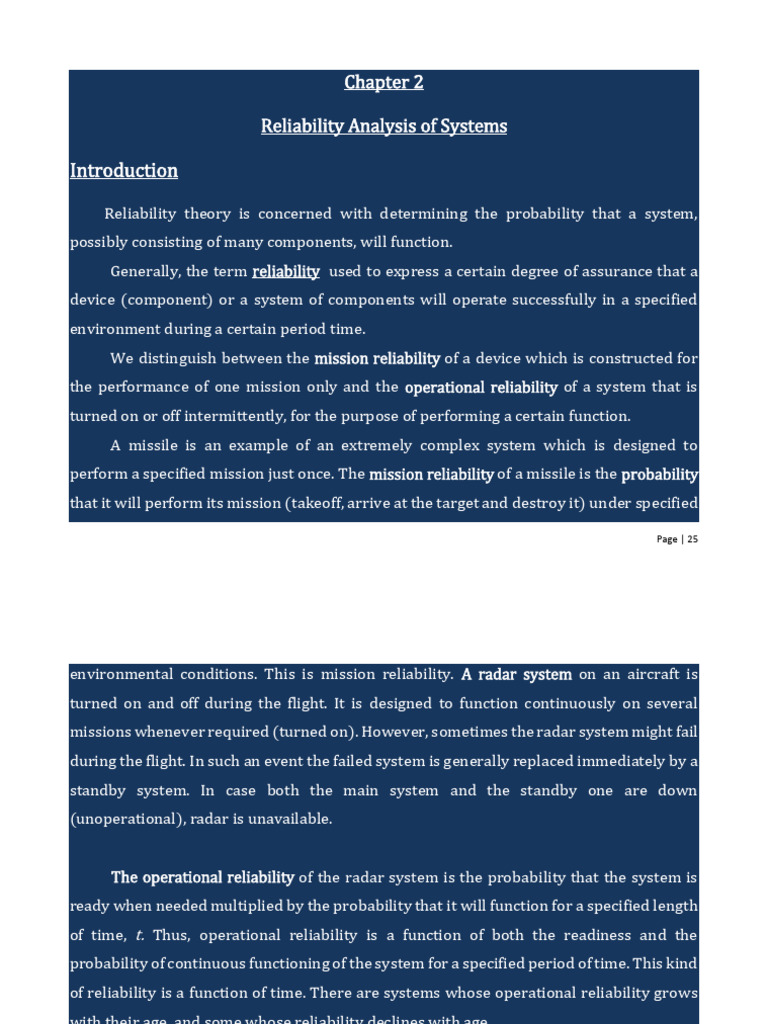 3 - Chapter 2 (Reliability Analysis of Systems) - First Part | PDF ...