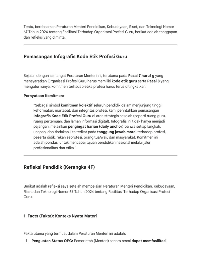 Pemasangan Infografis Kode Etik Guru | PDF