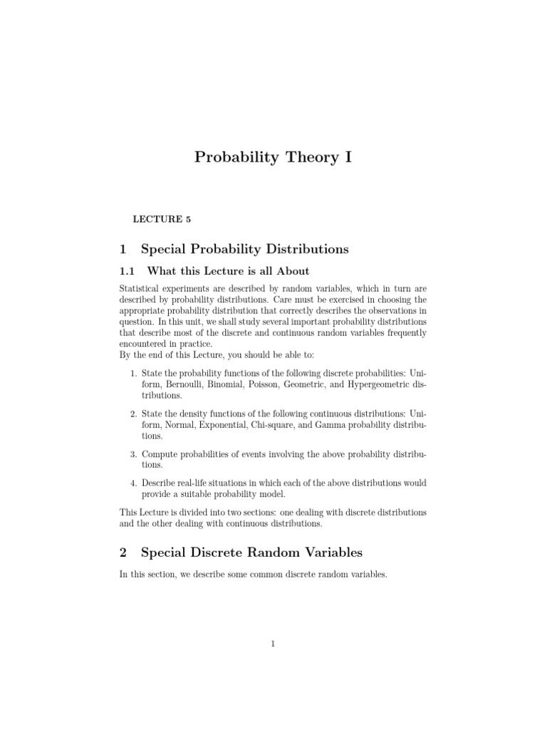 Prob 1 Lecture 5 | PDF | Probability Distribution | Normal Distribution