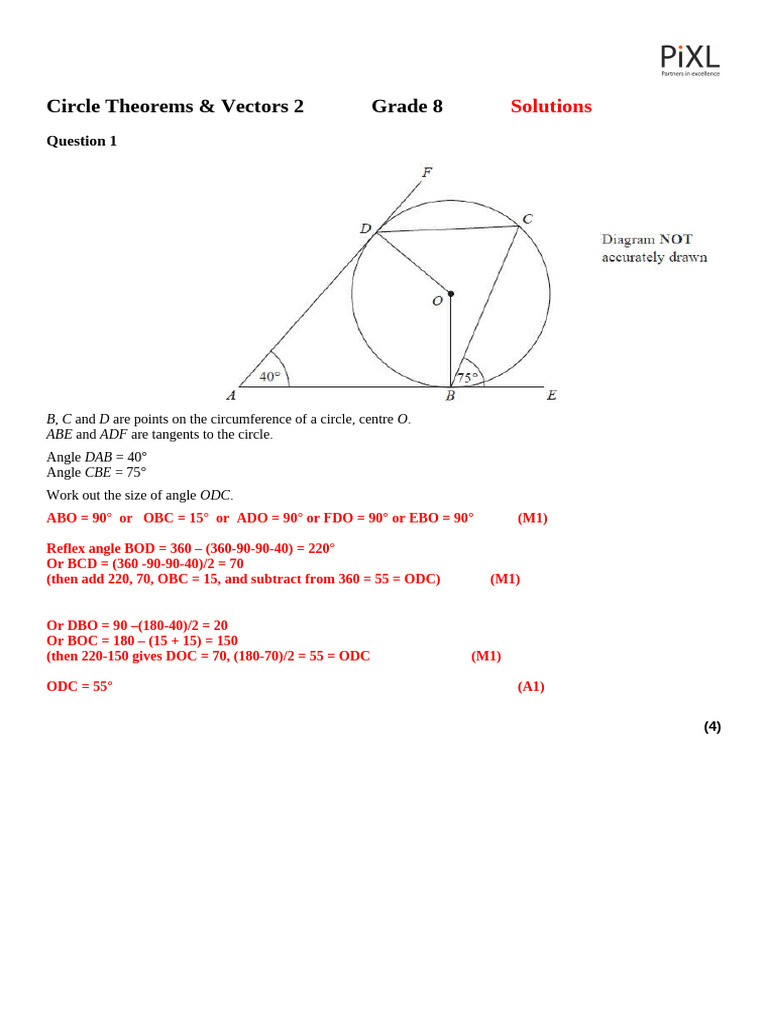 2017 Circle Theorems & Vectors 2 Sol | PDF | Pi | Analytic Geometry