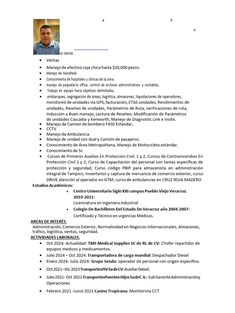 Curriculum Vitae Oscar Adrian Perez Diaz | PDF | Business