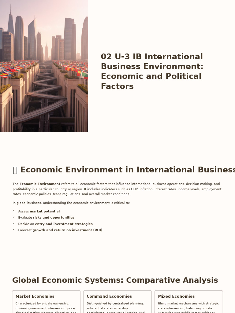 02 U 3 IB Environment Economic and Political Factors | PDF | Market ...
