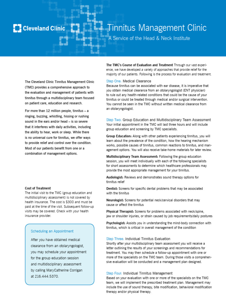 3 Tinnitus Management Clinic | PDF | Tinnitus | Otorhinolaryngology