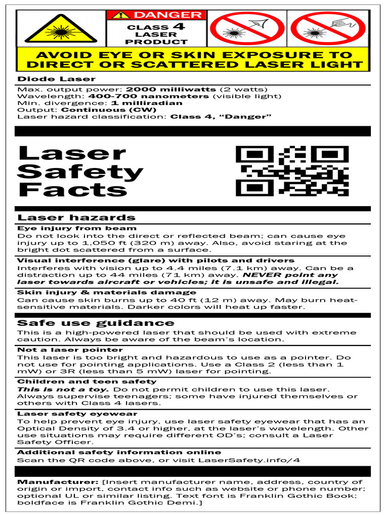 LSF Laser Safety Label Class 4 1 Mrad | PDF