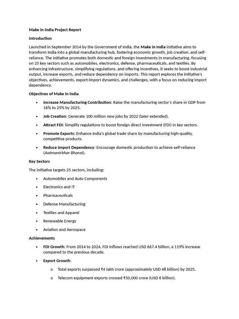 eco project class 12 | PDF | Exports | Foreign Direct Investment