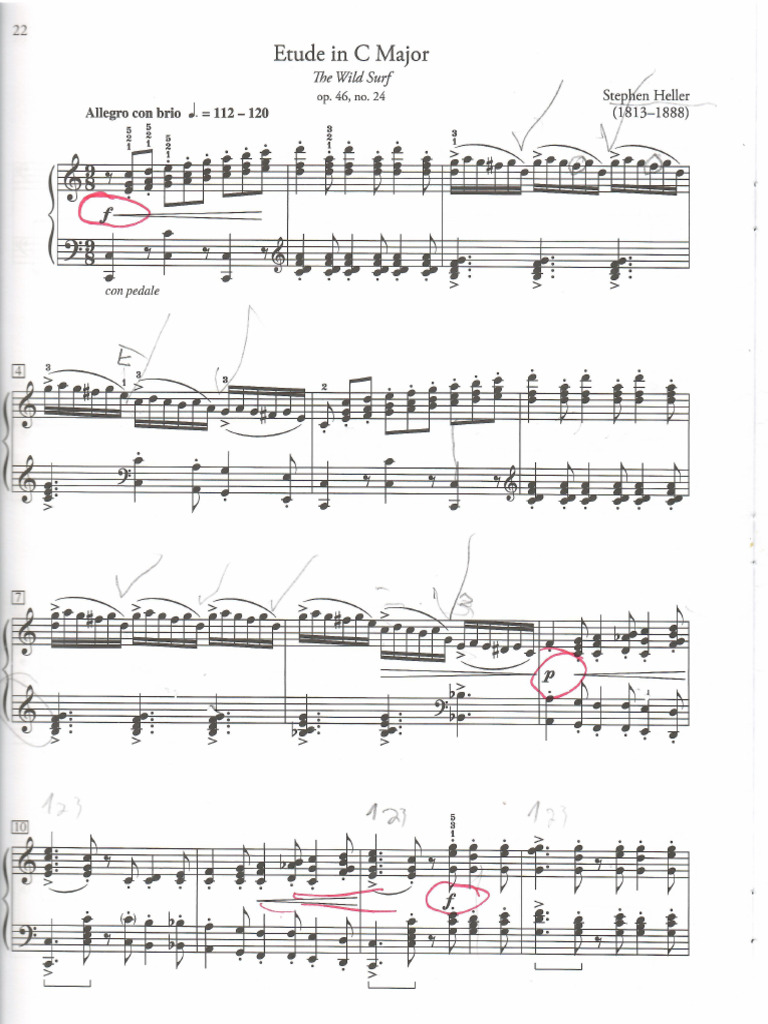 Etude in C Major Stephen Heller | PDF