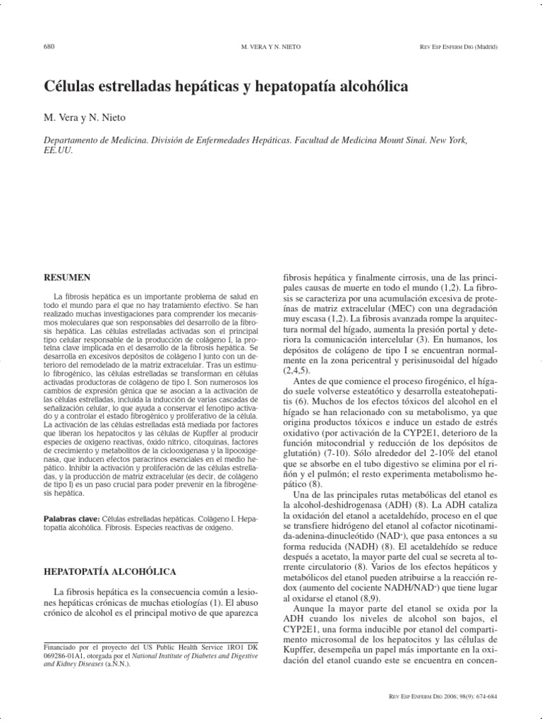 Células estrelladas y fibrosis hepática | PDF | La matriz extracelular ...
