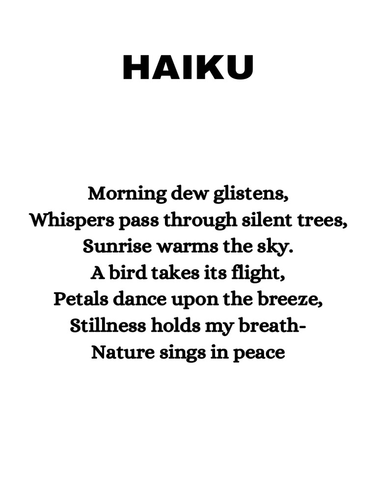 Poetry Collection: Haiku, Epitaph, Limerick, Acrostic | PDF